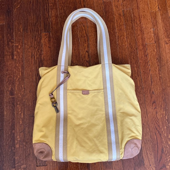 Fossil | Bags | Fossil Tote Bag Womens Yellow Vintage Style Y2k Chunky ...